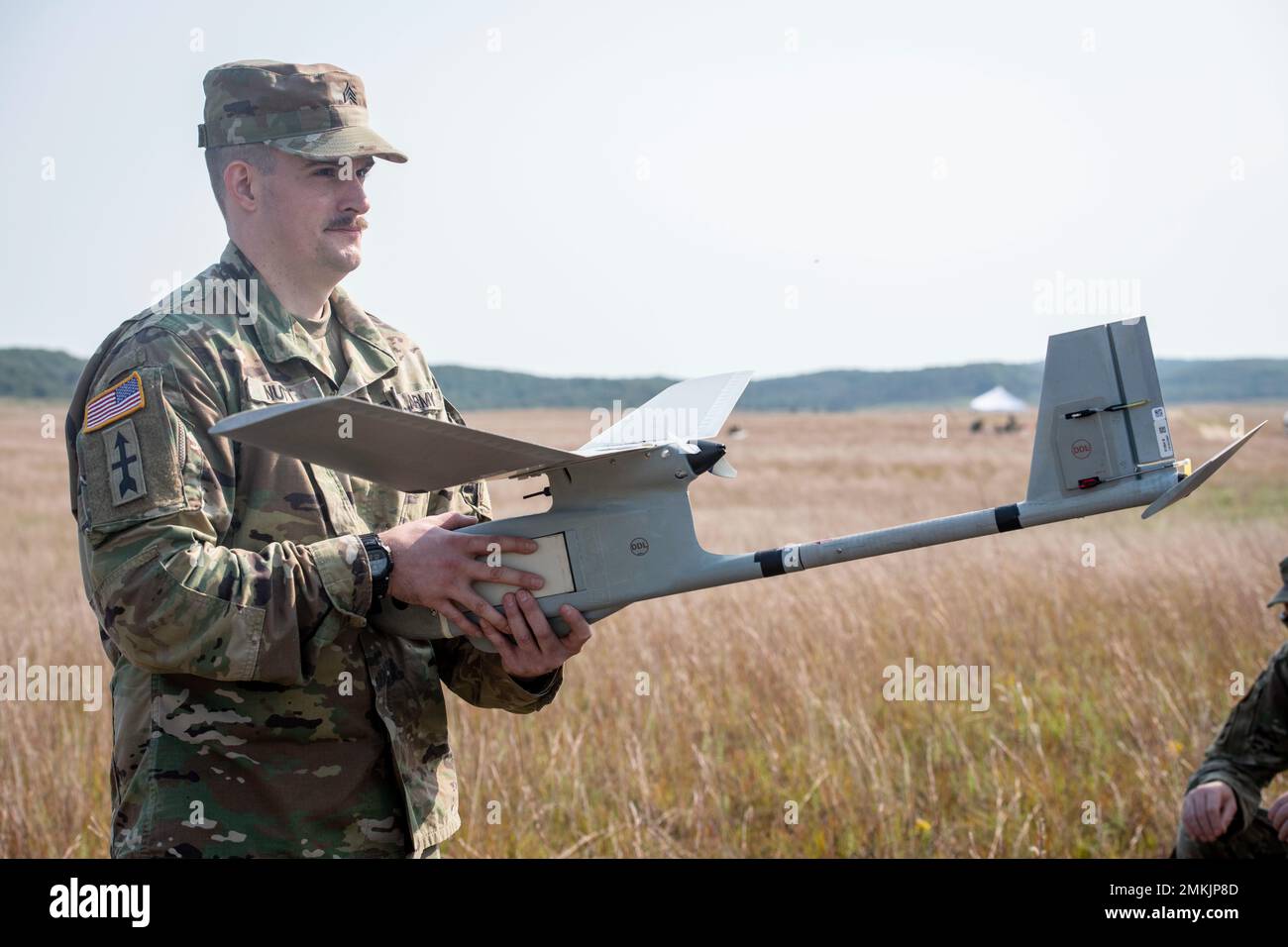 Wisconsin National Guard Soldiers fly an RQ-11B Raven Small Unmanned ...