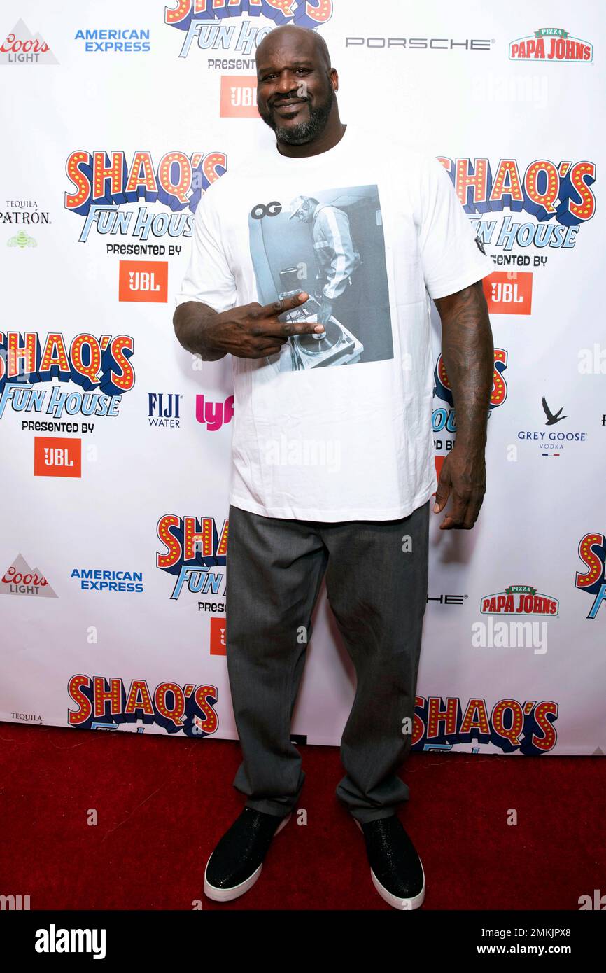 Shaquille O'Neal arrives at Shaq's Fun House at Live! at the Battery ...