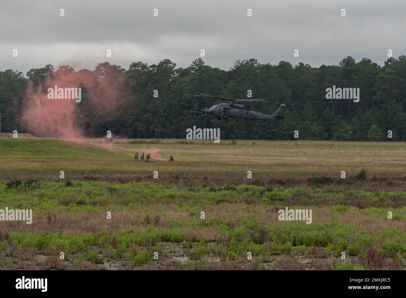 U.S. Air Force Airmen assigned to the 38th Rescue Squadron perform a ...