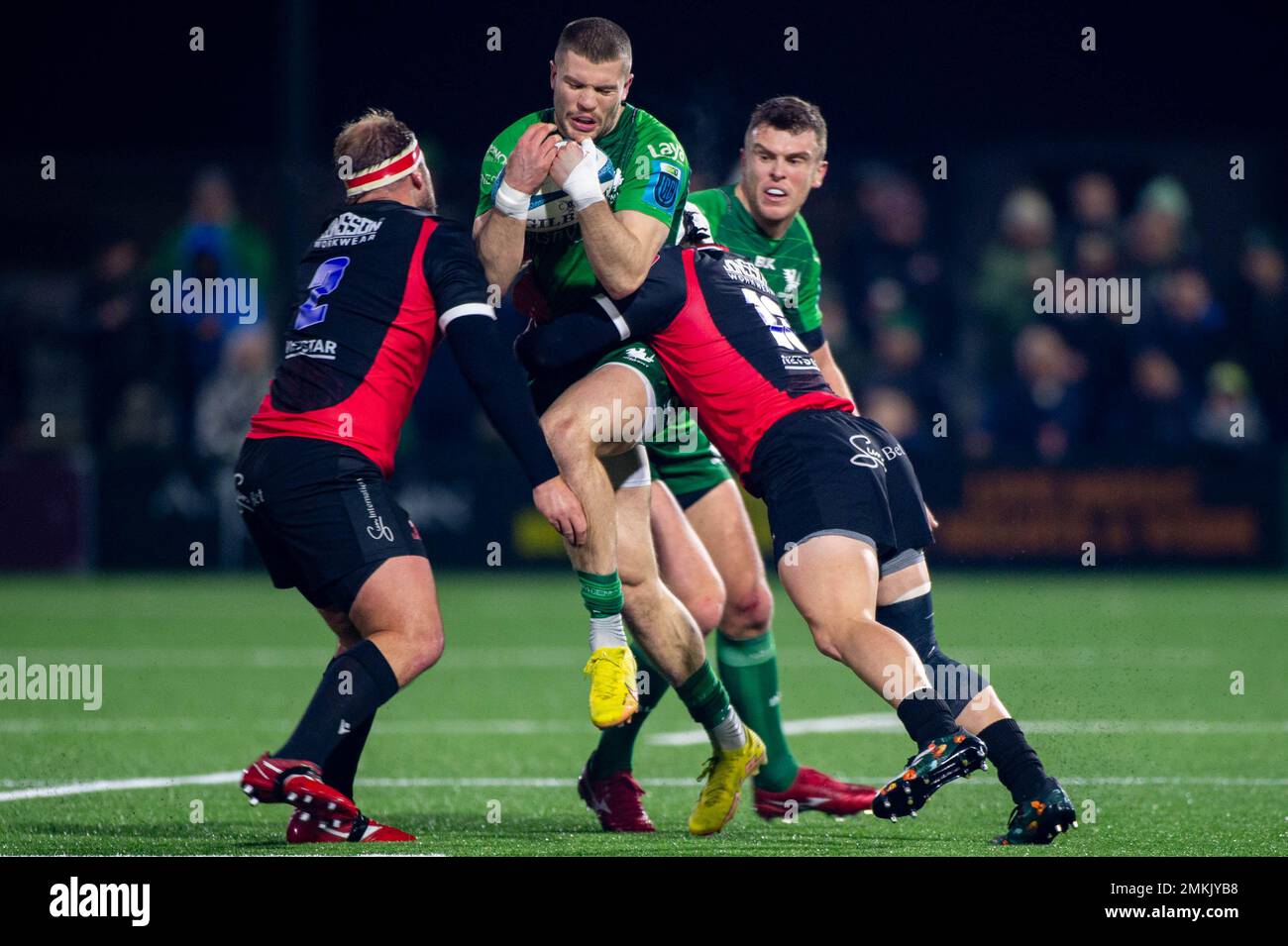 Galway, Ireland. 29th Jan, 2023. Diarmuid Kilgallen of Connacht tackled ...