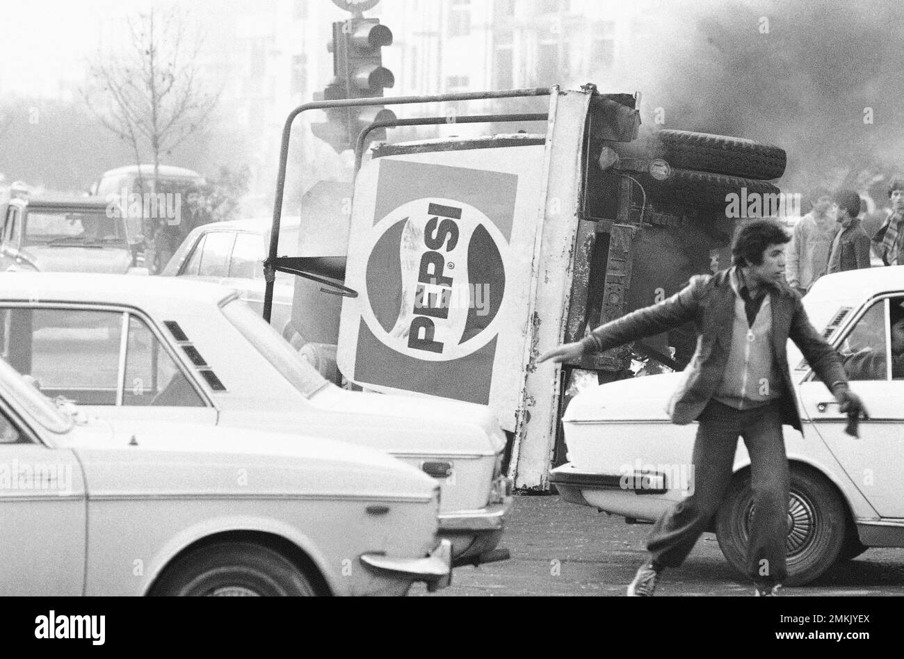 FILE - In this Dec. 27, 1978 file photo, an overturned truck with a ...