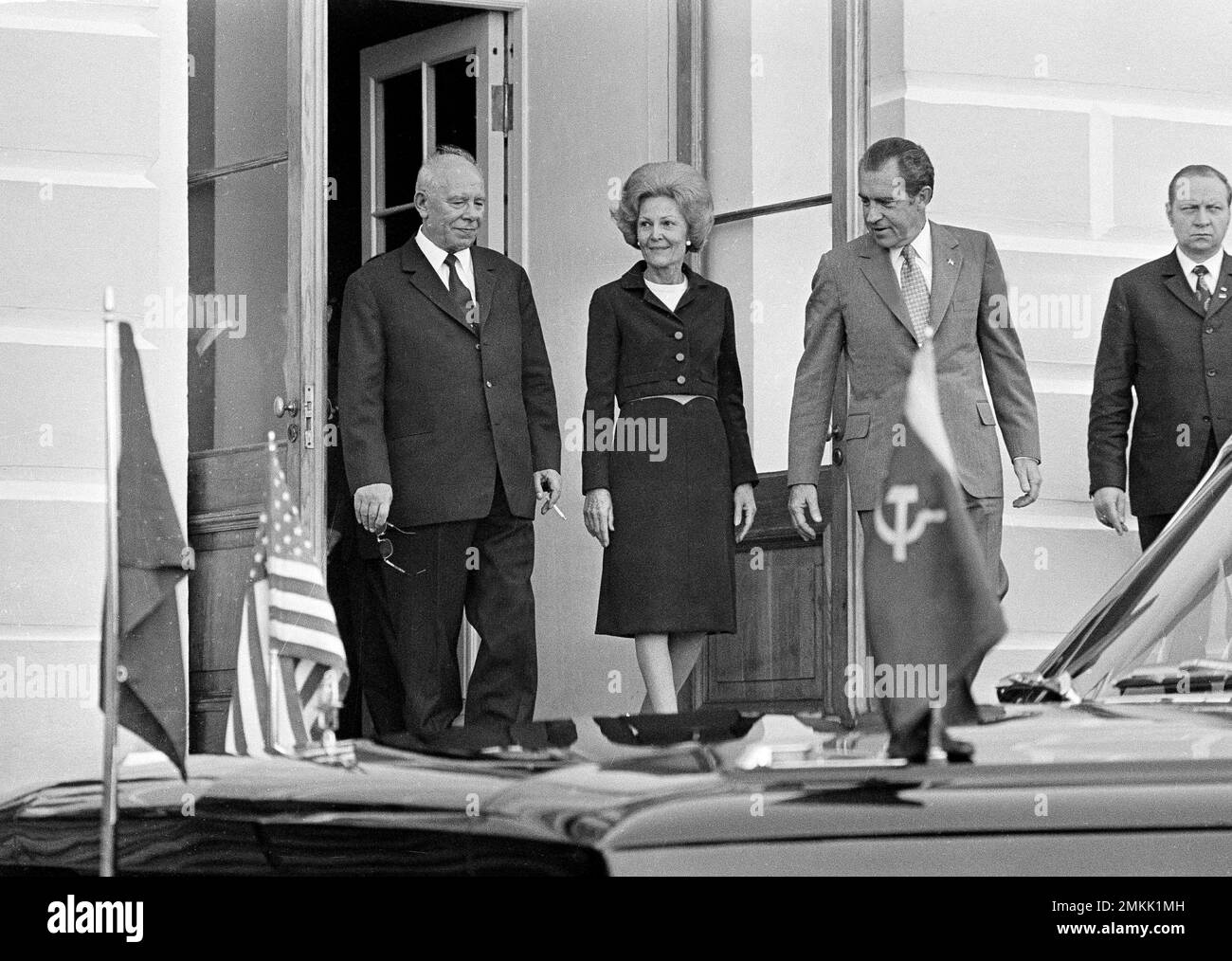 U.S. President Richard Nixon and first lady Pat Nixon, accompanied by ...