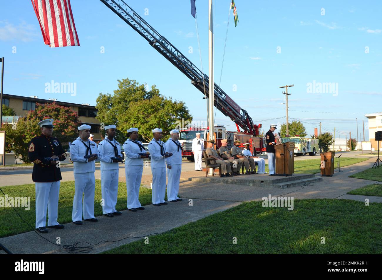 Military and civilian personnel at Naval Air Station (NAS) Joint ...