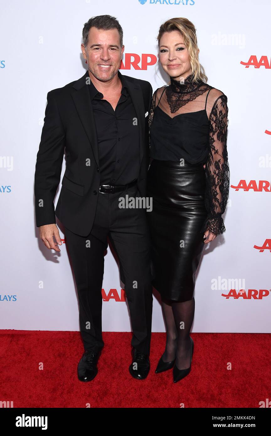 Beverly Hills, USA. 28th Jan, 2023. Katherine Kendall and Derek Phillips arriving to the AARP ...
