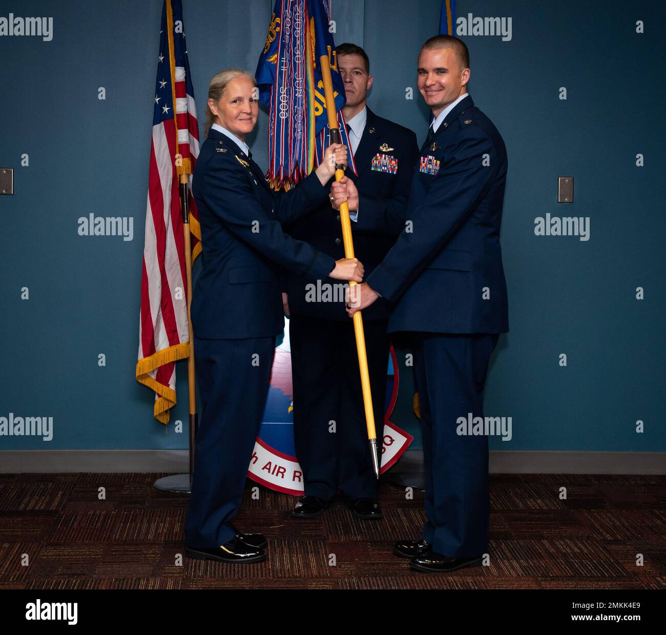 U.S. Air Force Col. Elizabeth Hanson, 305th Air Mobility Wing commander ...