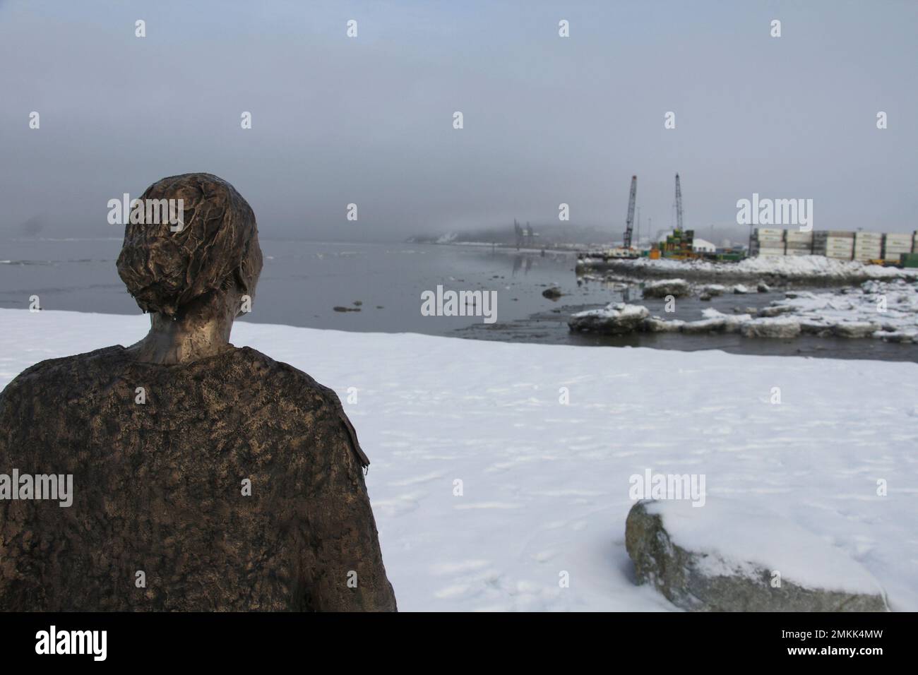 This photo shows a statue of Olga, a Dena'ina matriarch from the ...