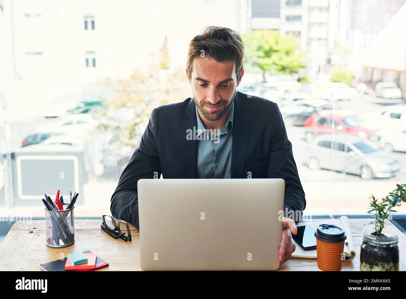 Office, formal, man behind computer hi-res stock photography and images ...