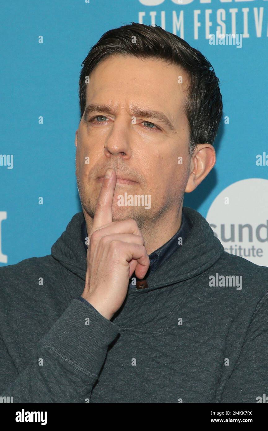 Actor Ed Helms poses at the premiere of the film "Corporate Animals ...