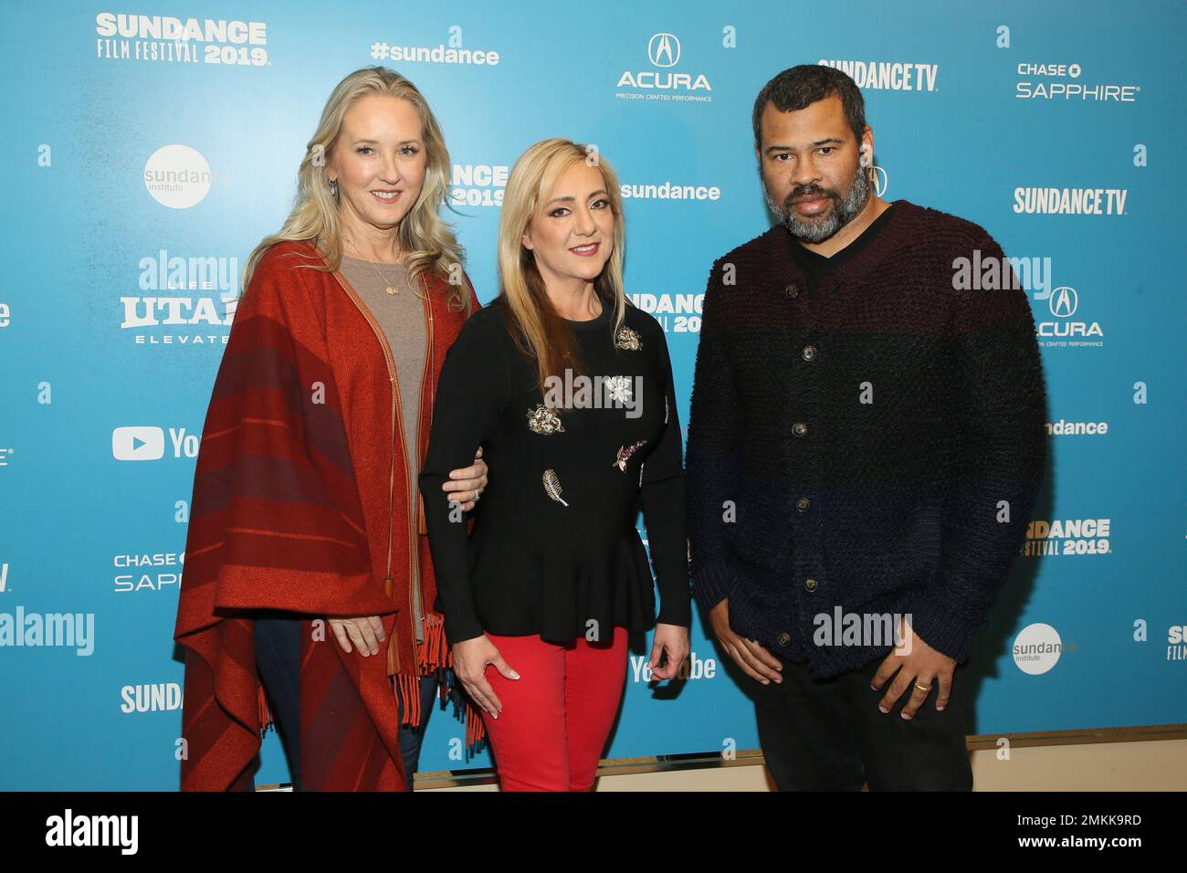 Jennifer Salke, left, and Jordan Peele, right, pose with documentary ...