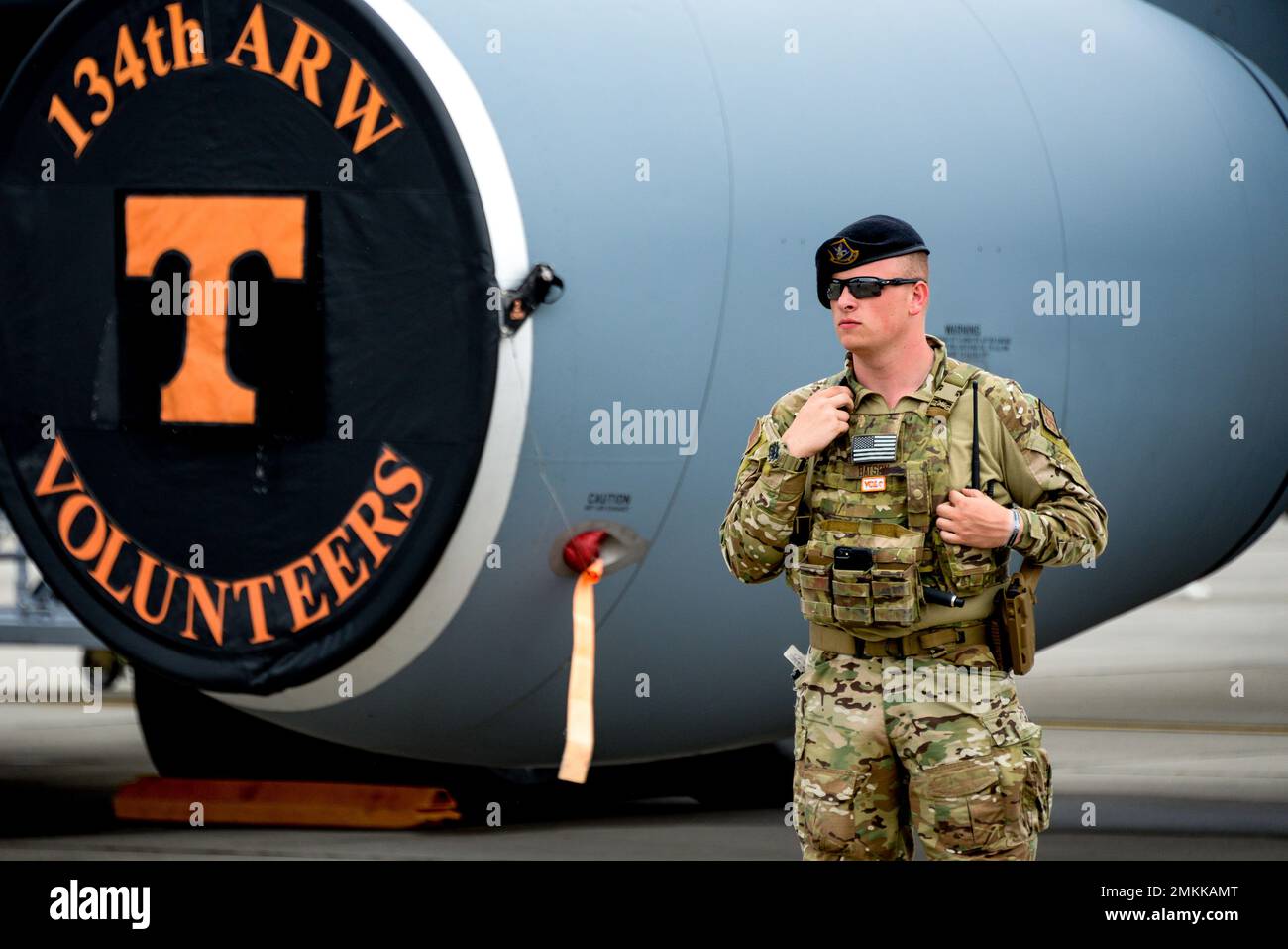 Members of the 134th Air Refueling Wing were on hand to assist the ...