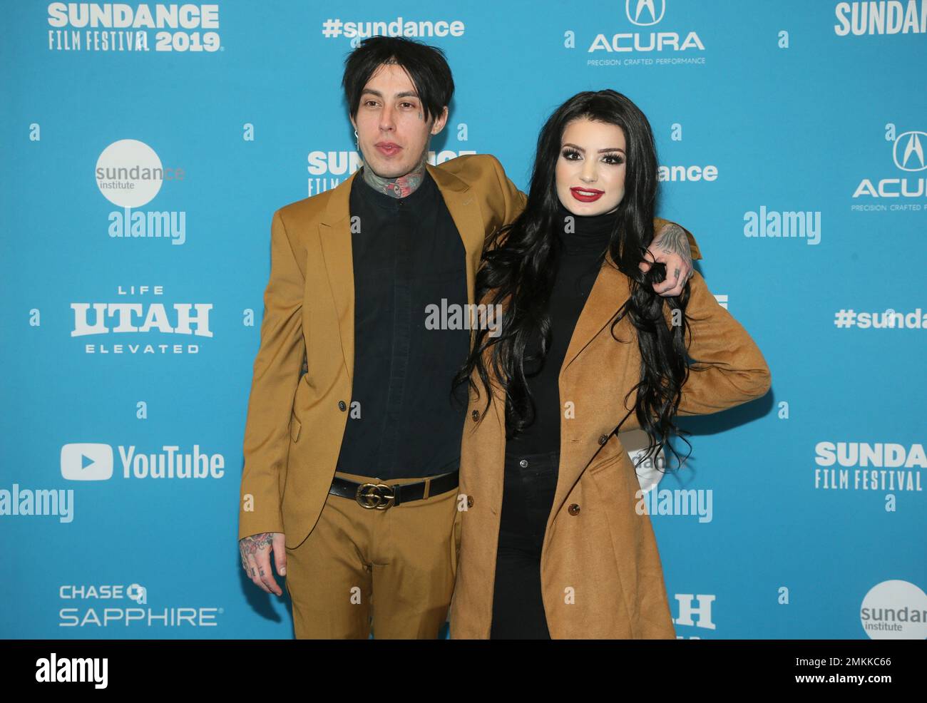 WWE's Paige, right, and Ronnie Radke pose at the premiere of the film ...