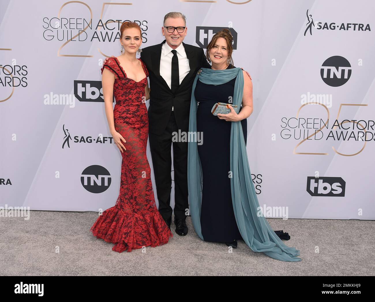 Madeline Brewer, from left, Warren Littlefield, and Ann Dowd arrive at ...