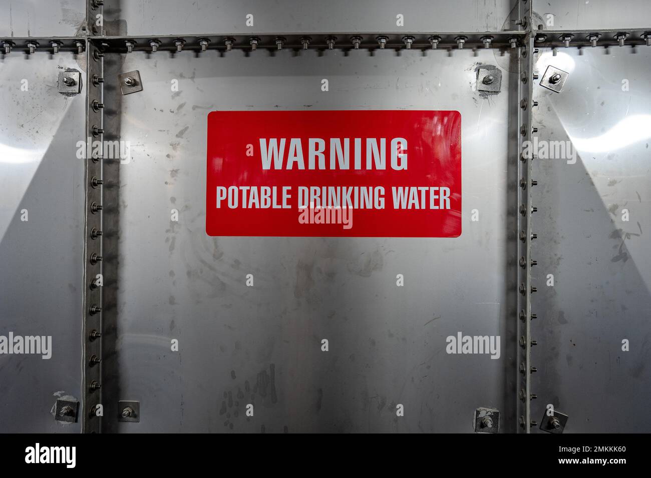 Warning portable drinking water sign Stock Photo - Alamy