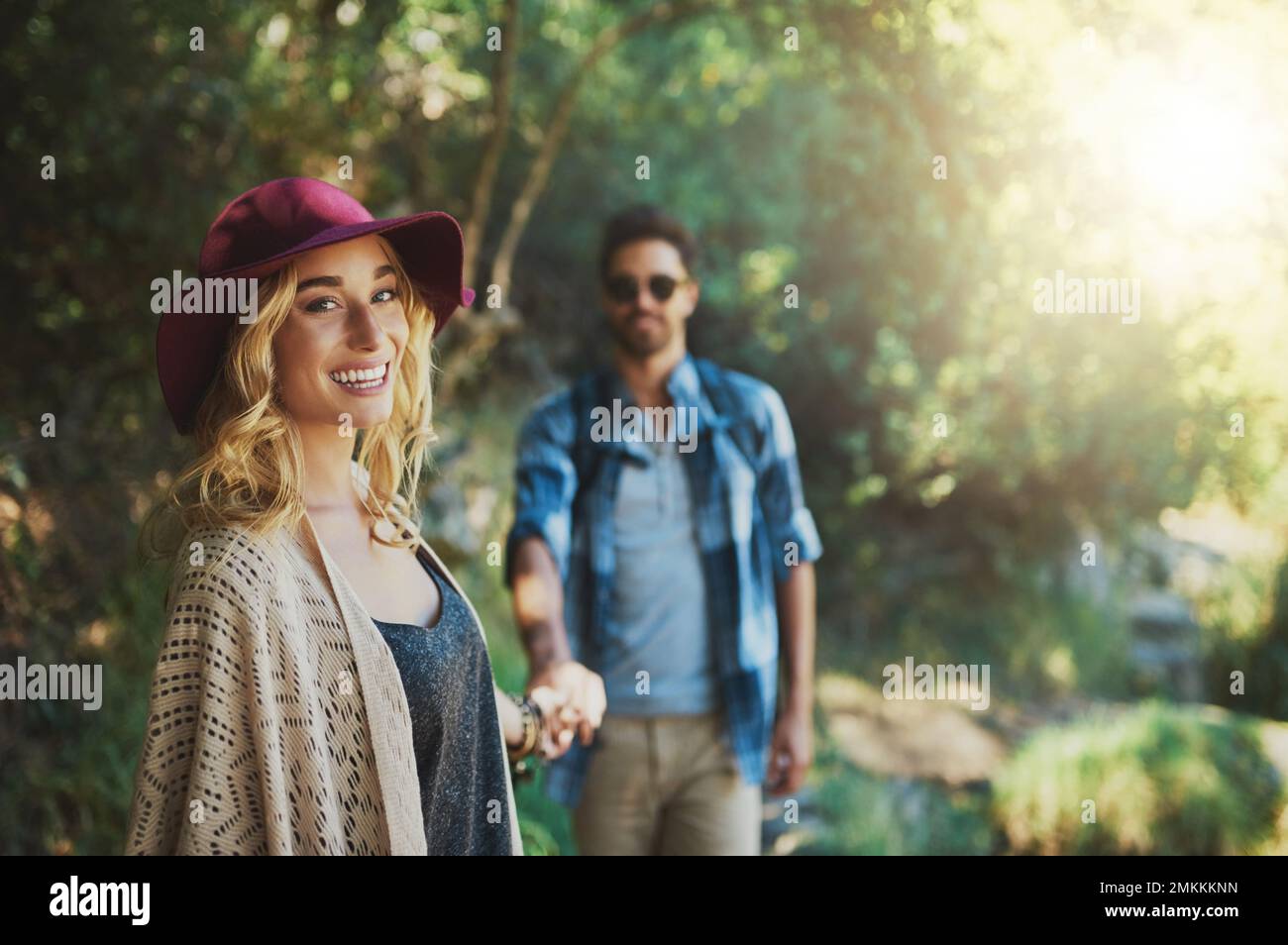 Happy young couple nature hi-res stock photography and images - Alamy