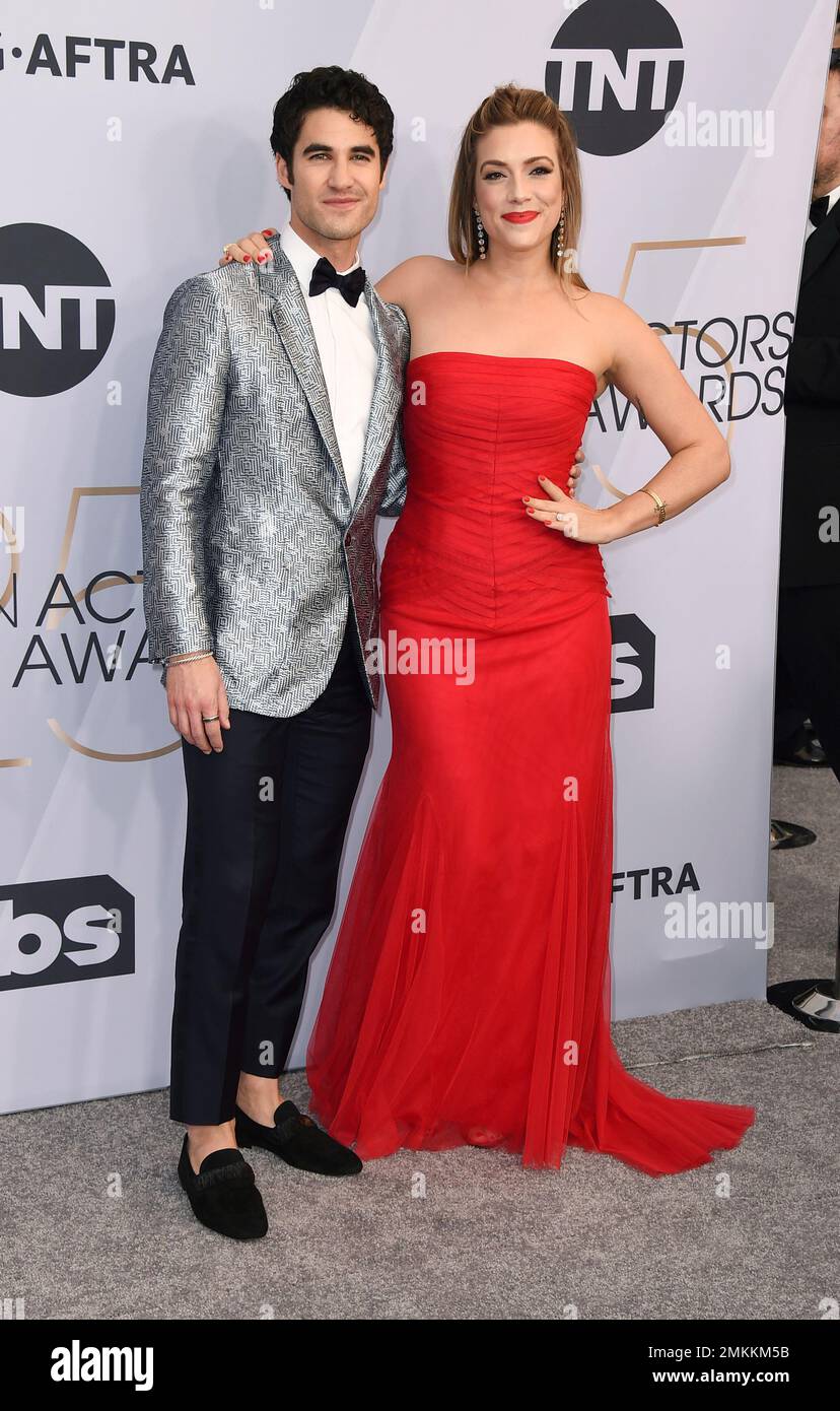 Darren Criss, left, and Mia Swier arrive at the 25th annual Screen ...
