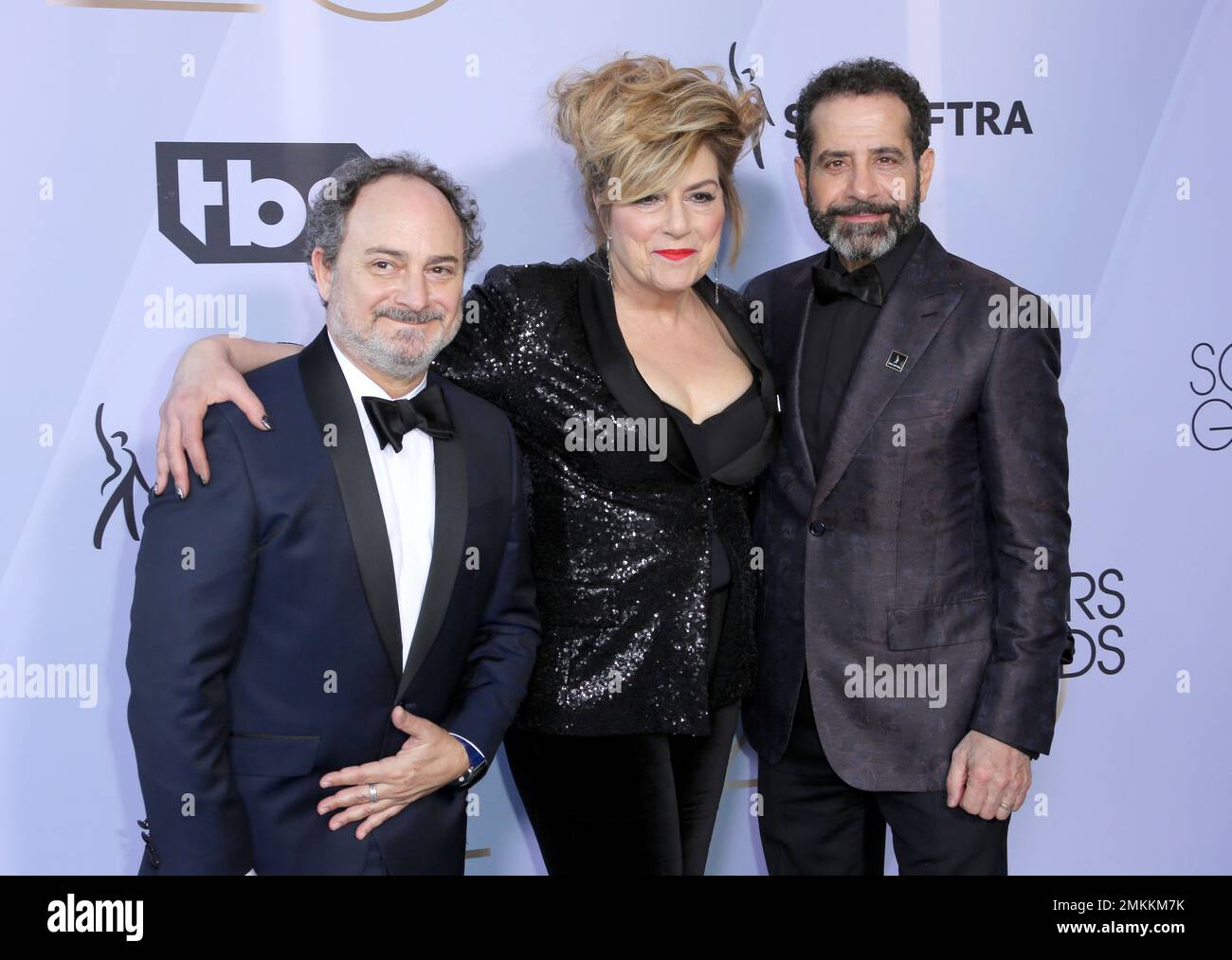 Kevin Pollak, from left, Caroline Aaron and Tony Shalhoub arrive at the ...