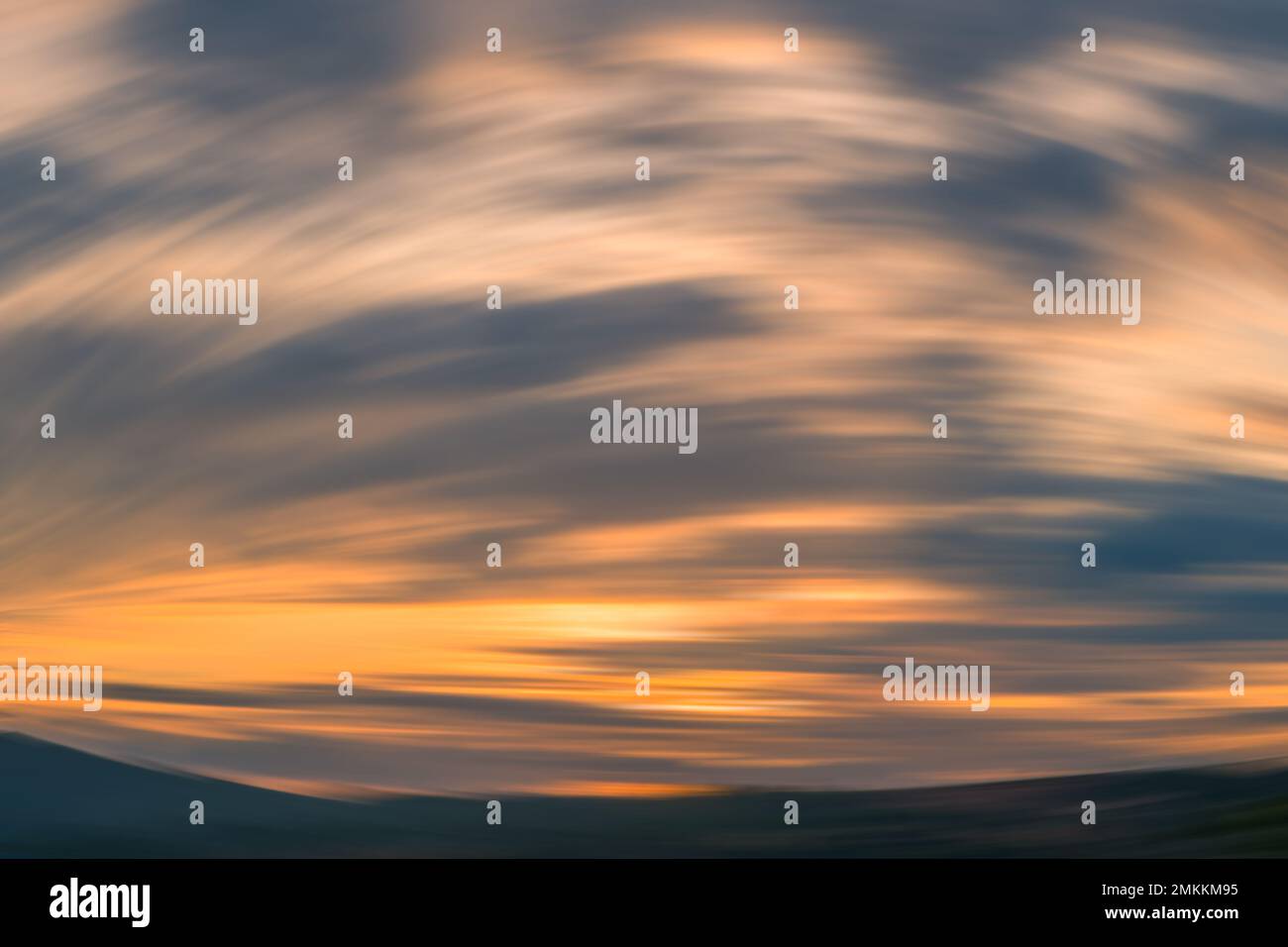 Sunset mountain round motion blur background. orange lines shadow ...