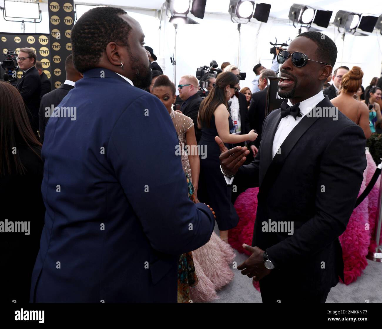 Brian Tyree Henry, left, and Sterling K. Brown arrive at the 25th ...