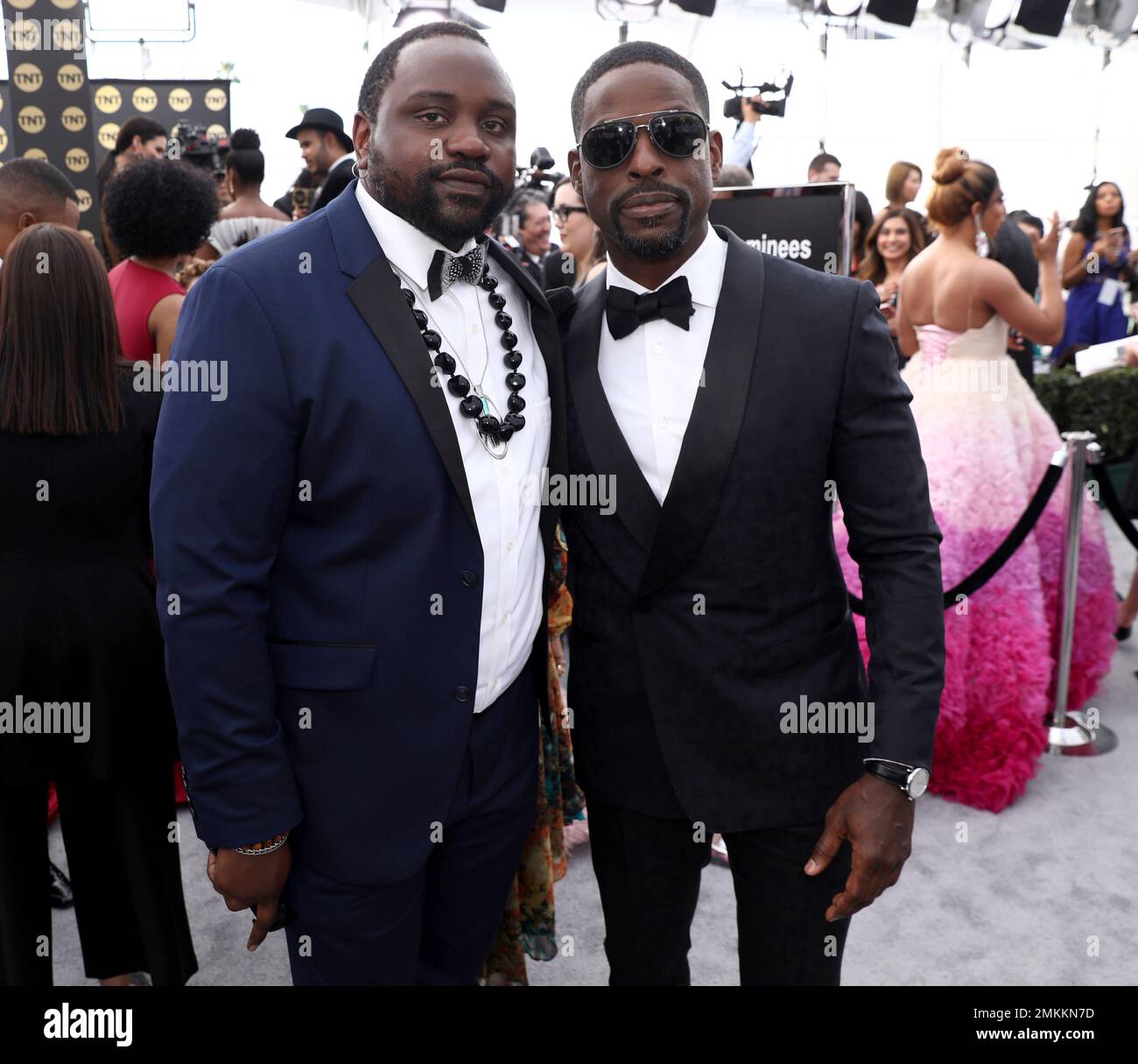 Brian Tyree Henry, left, and Sterling K. Brown arrive at the 25th ...