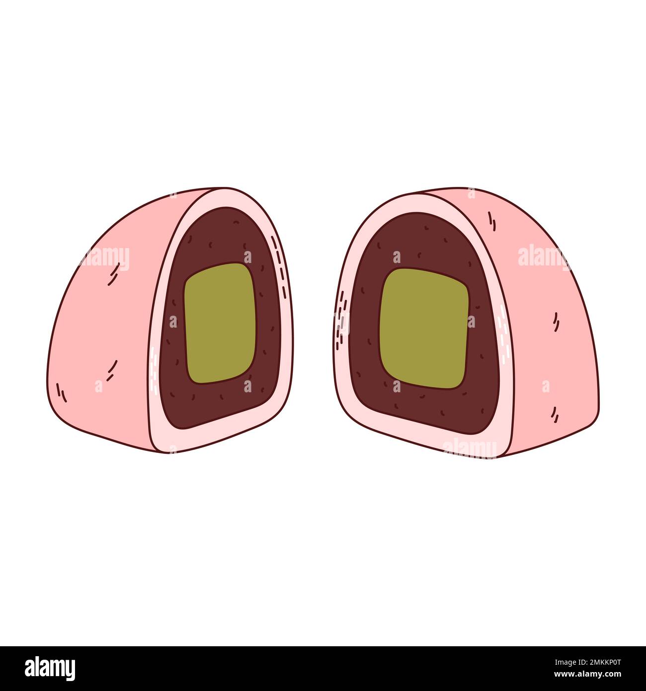 Traditional Japanese food. Asian Daifuku. Delicious desert. Vector ...