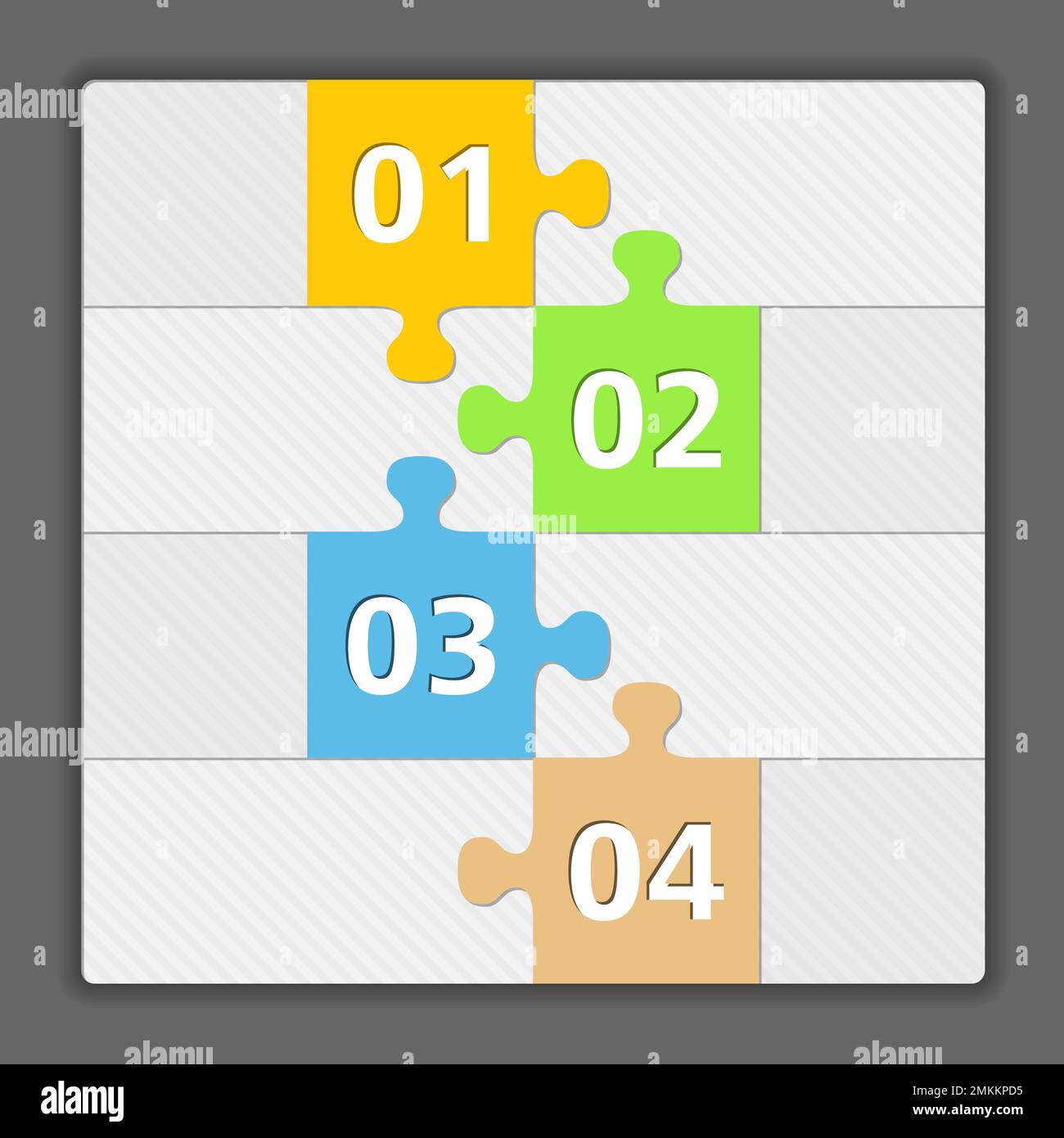 Design Template With Four Elements Made Of Puzzle Pieces Vector Eps10 Illustration Stock Vector