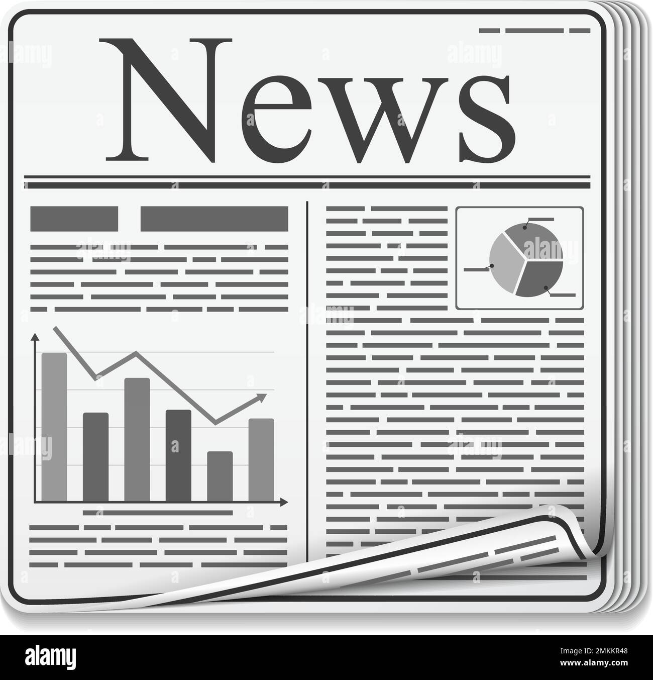 Newspaper icon on white background, vector eps10 illustration Stock ...