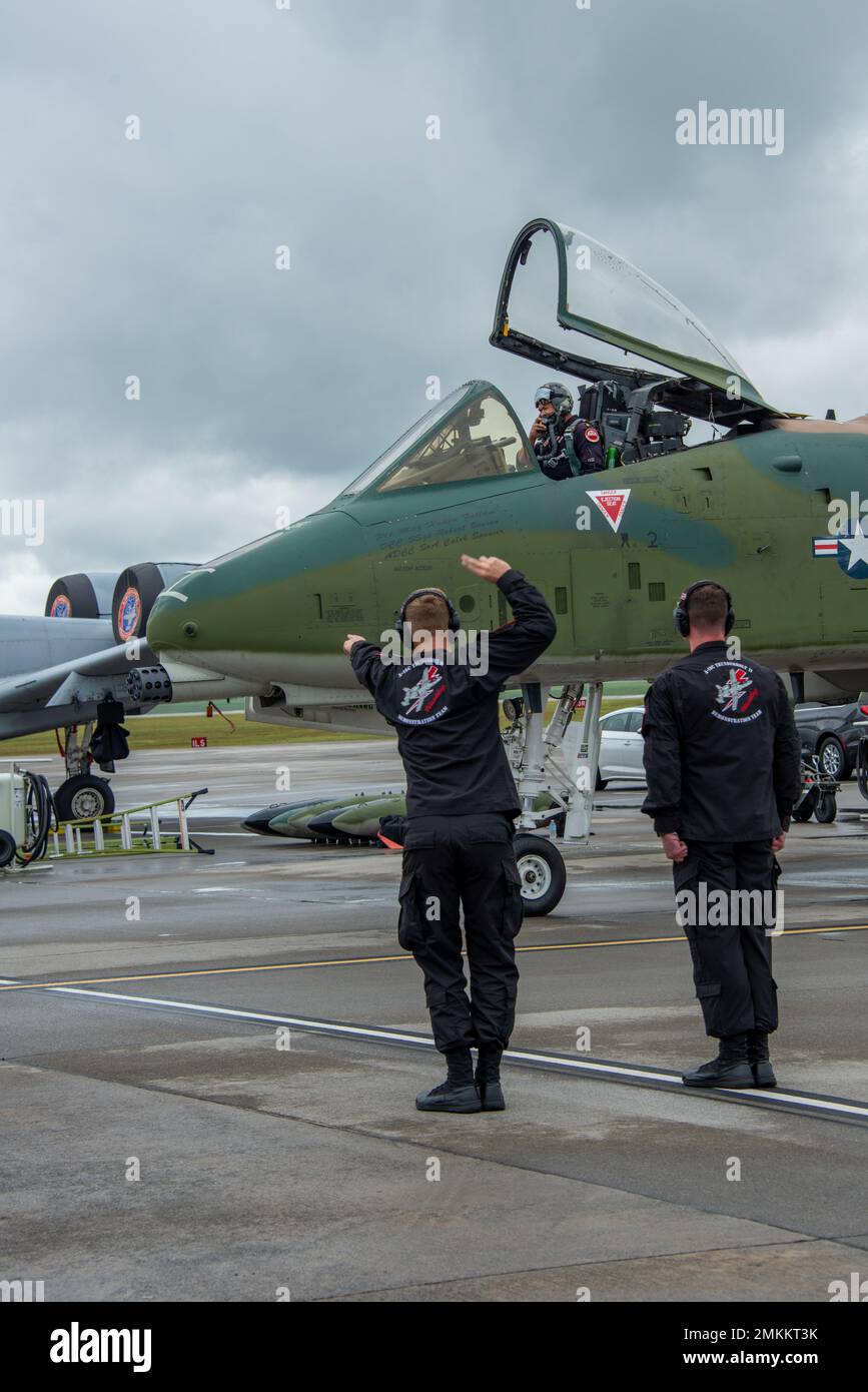 Maj. Haden Fullam, middle, the A-10 Demonstration Team pilot, taxis out ...