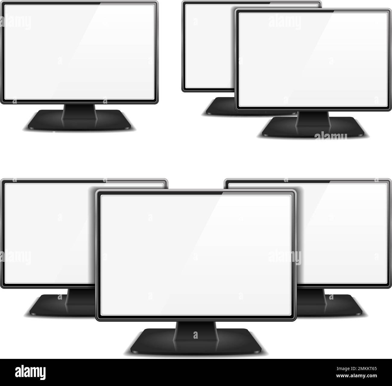 Computer monitors on white background, vector eps10 illustration Stock ...
