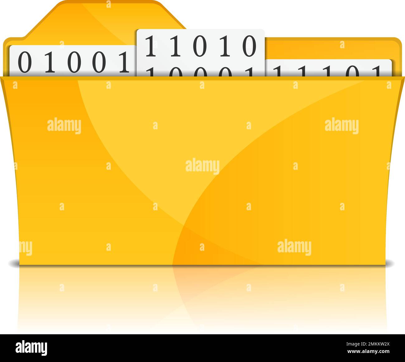 Yellow folder with files, vector eps10 illustration Stock Vector Image ...