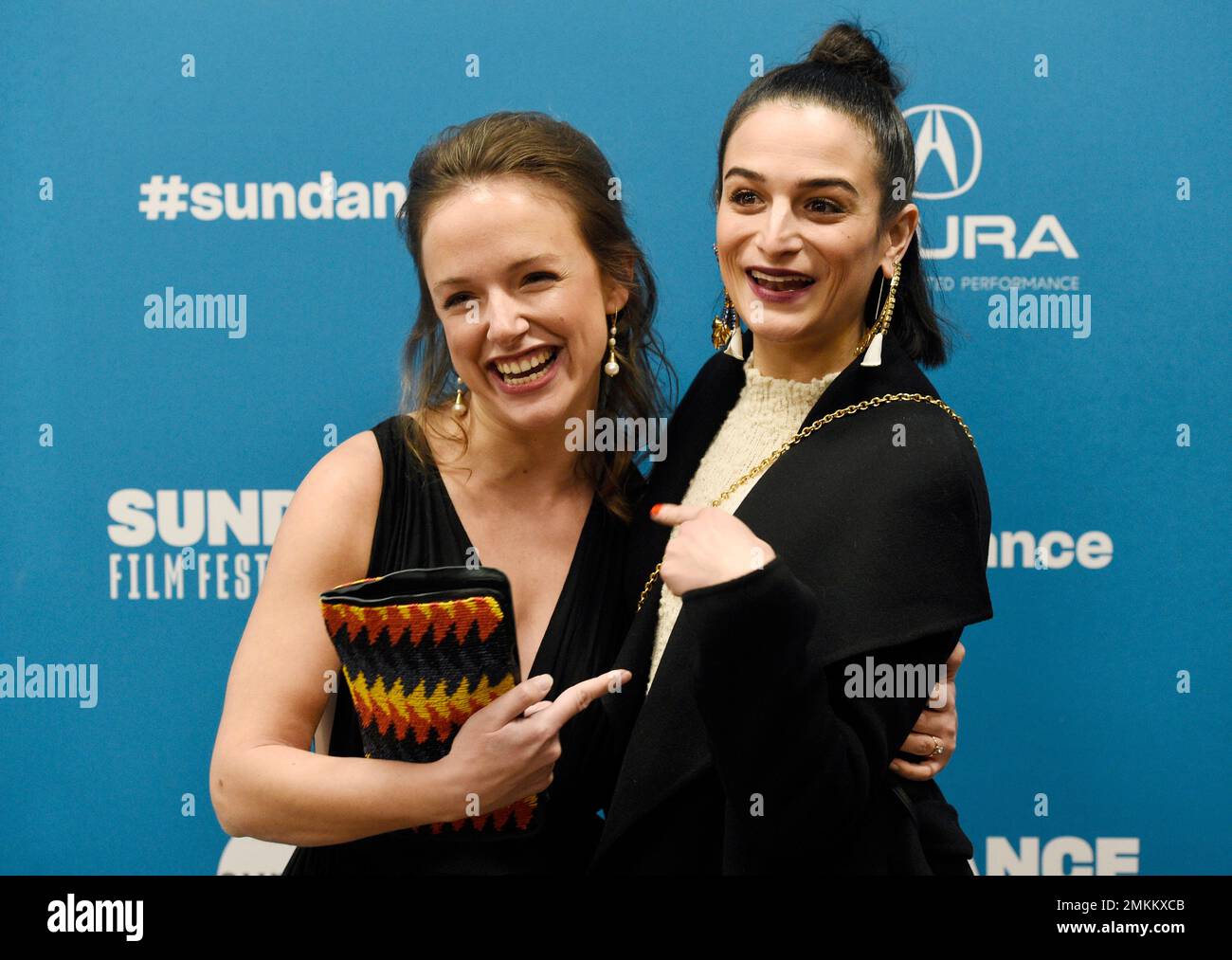 Rebecca Dinerstein, left, screenwriter of "The Sunlit Night," poses ...