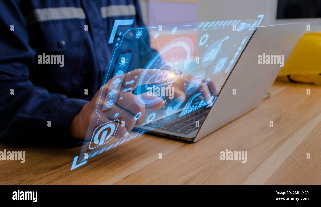 Engineers are using touch control technology Stock Photo - Alamy