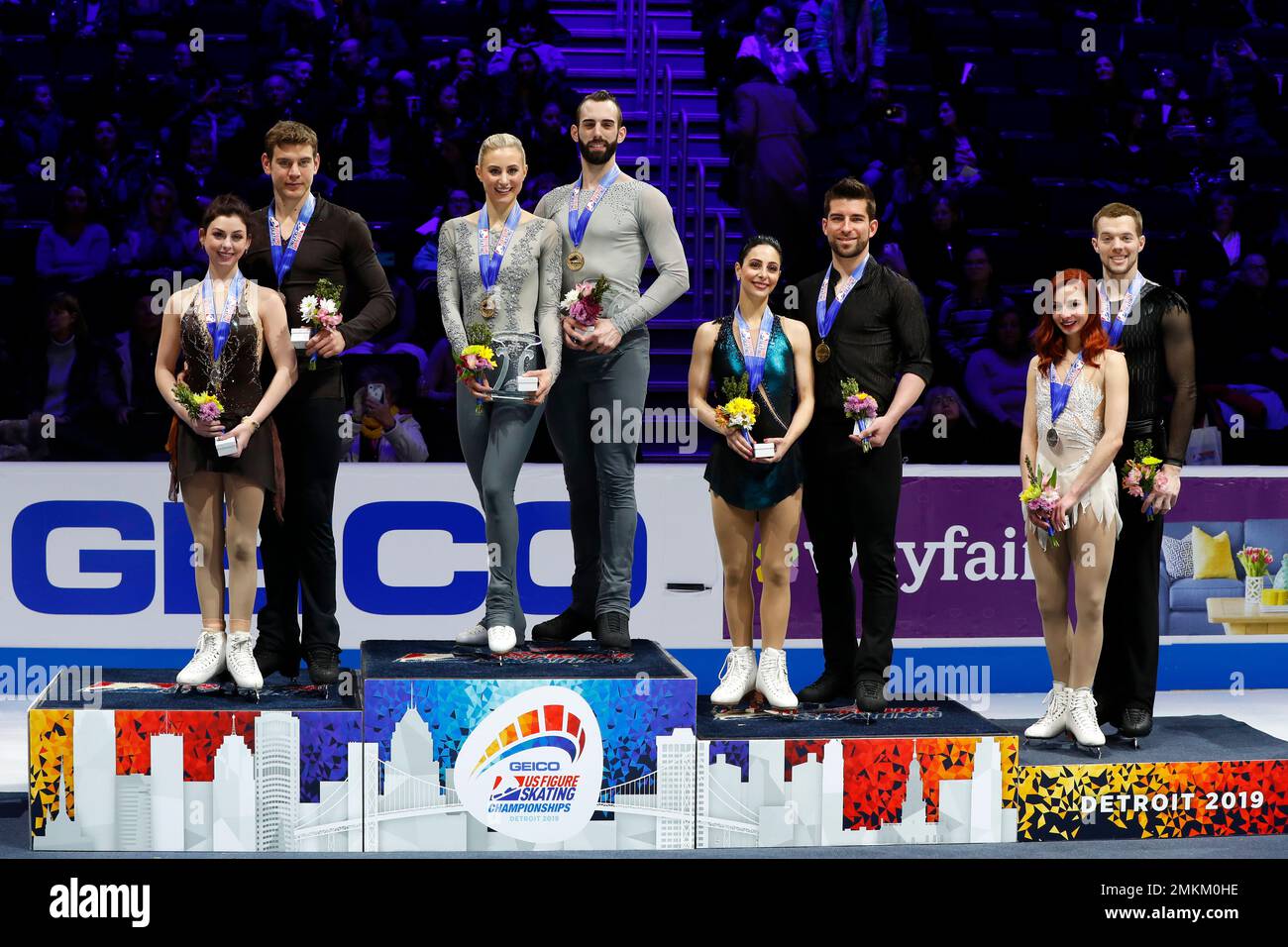 Haven Denney and Brandon Frazier, from left, who finished in second ...