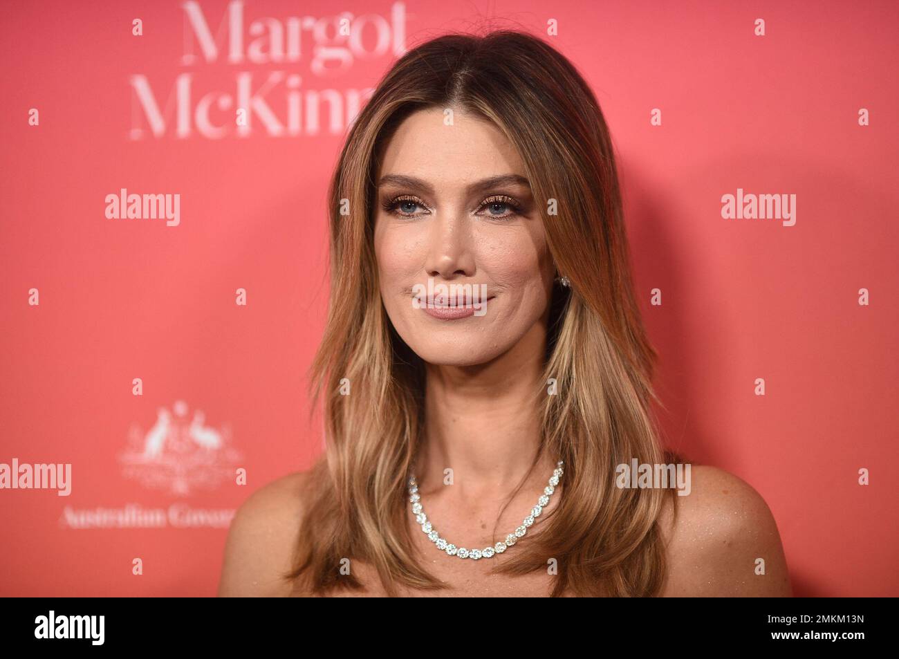Delta Goodrem arrives at the G'Day USA Arts Gala on Saturday, Jan. 28, 2023, at the Skirball ...