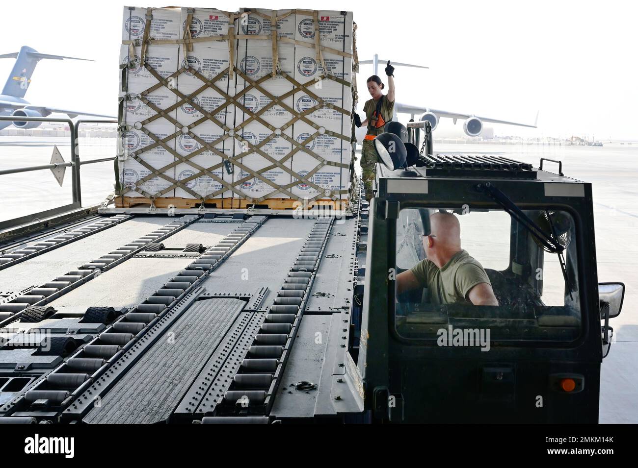 U.S. Air Force Airman 1st Class Laura Holman, ramp services technician ...