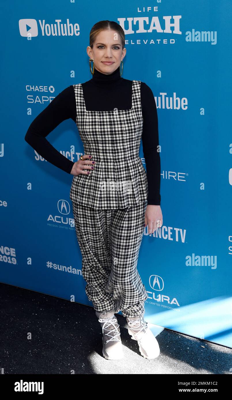 Anna Chlumsky, a cast member in "Hala," poses at the premiere of the ...