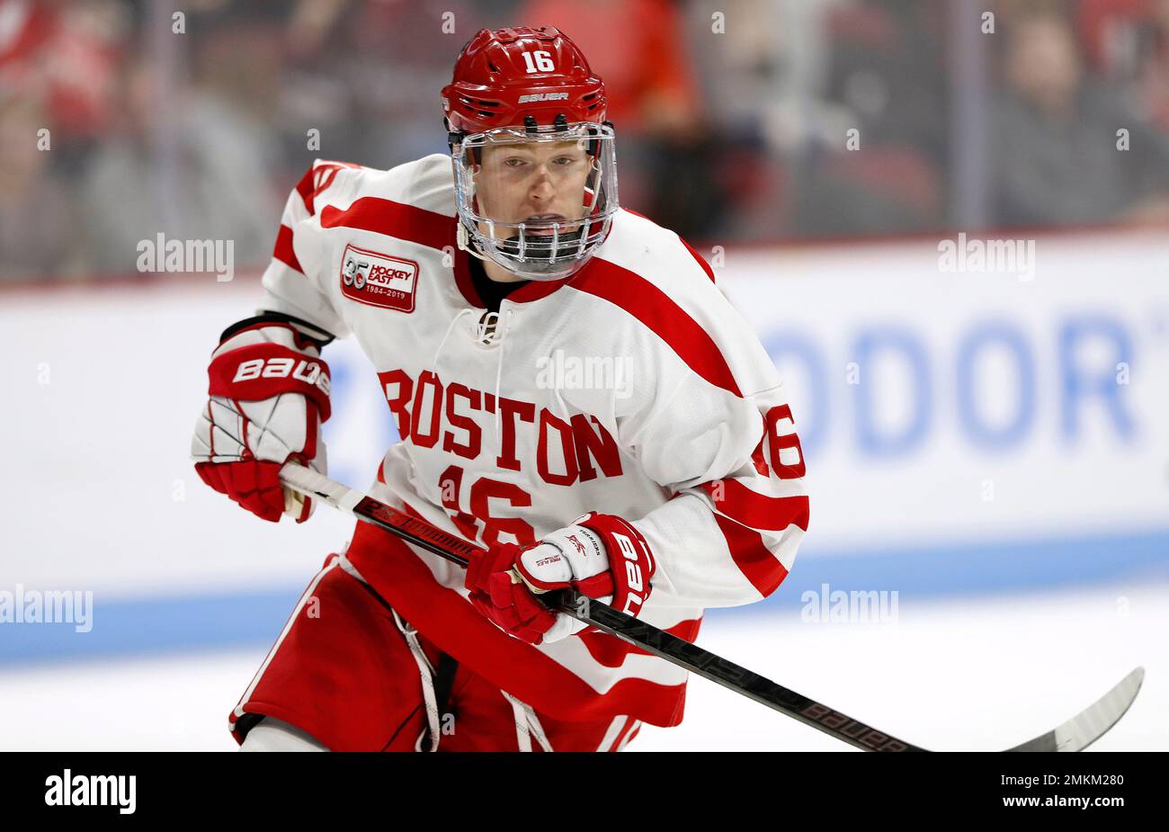 Boston University's Max Willman during an NCAA hockey game Arizona ...