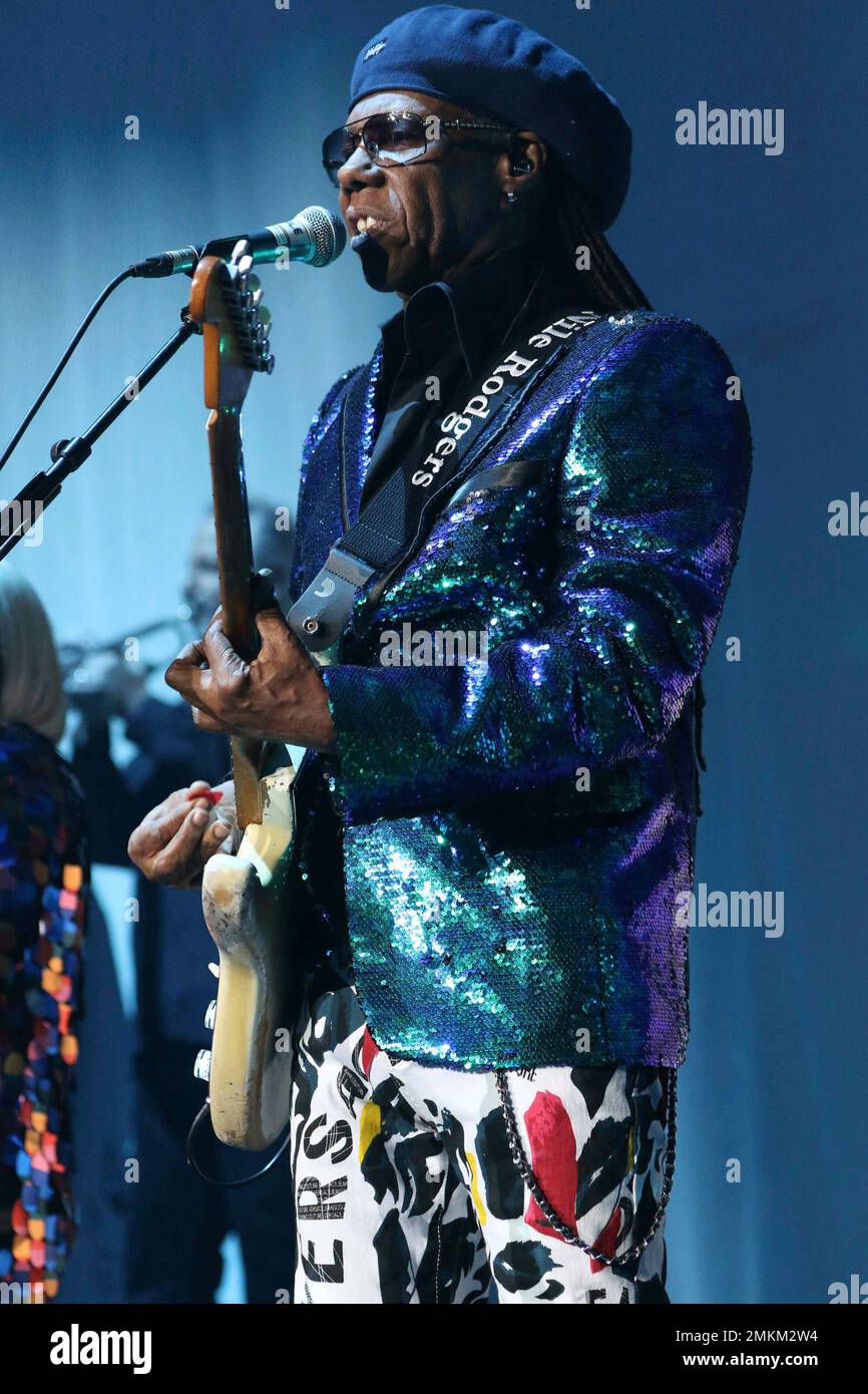 Nile Rodgers of Chic performs during the Here We Go Again Tour at ...
