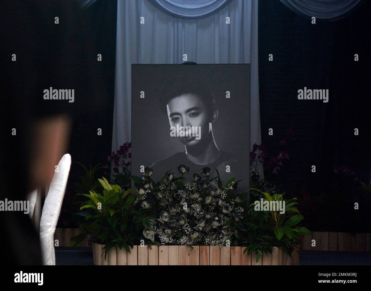 A photograph of Singapore actor Aloysius Pang is displayed at his ...