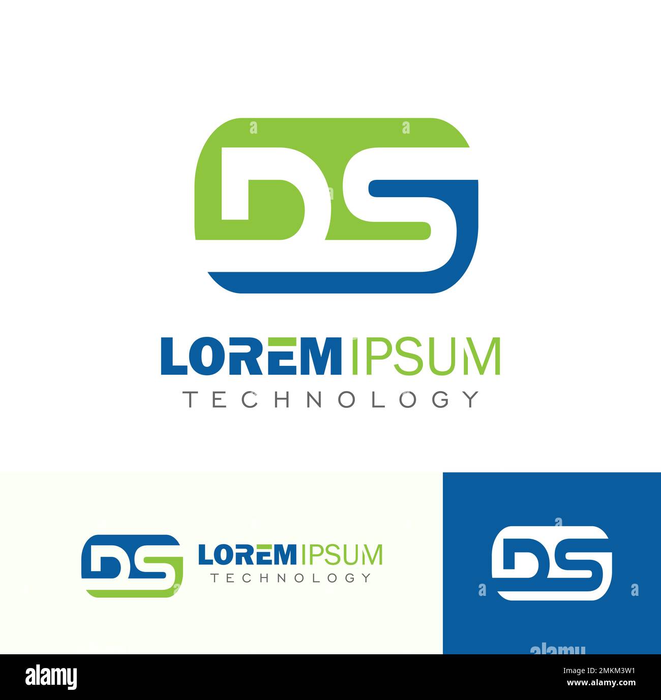 A vector illustration set of DS Letters Monogram Logo Initial Sign ...