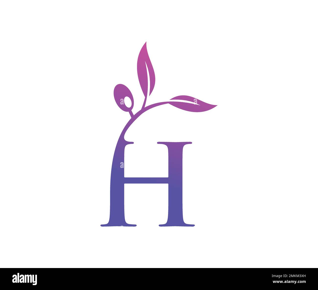 A vector illustration of Grape Vine Monogram Logo Letter H Stock Vector ...