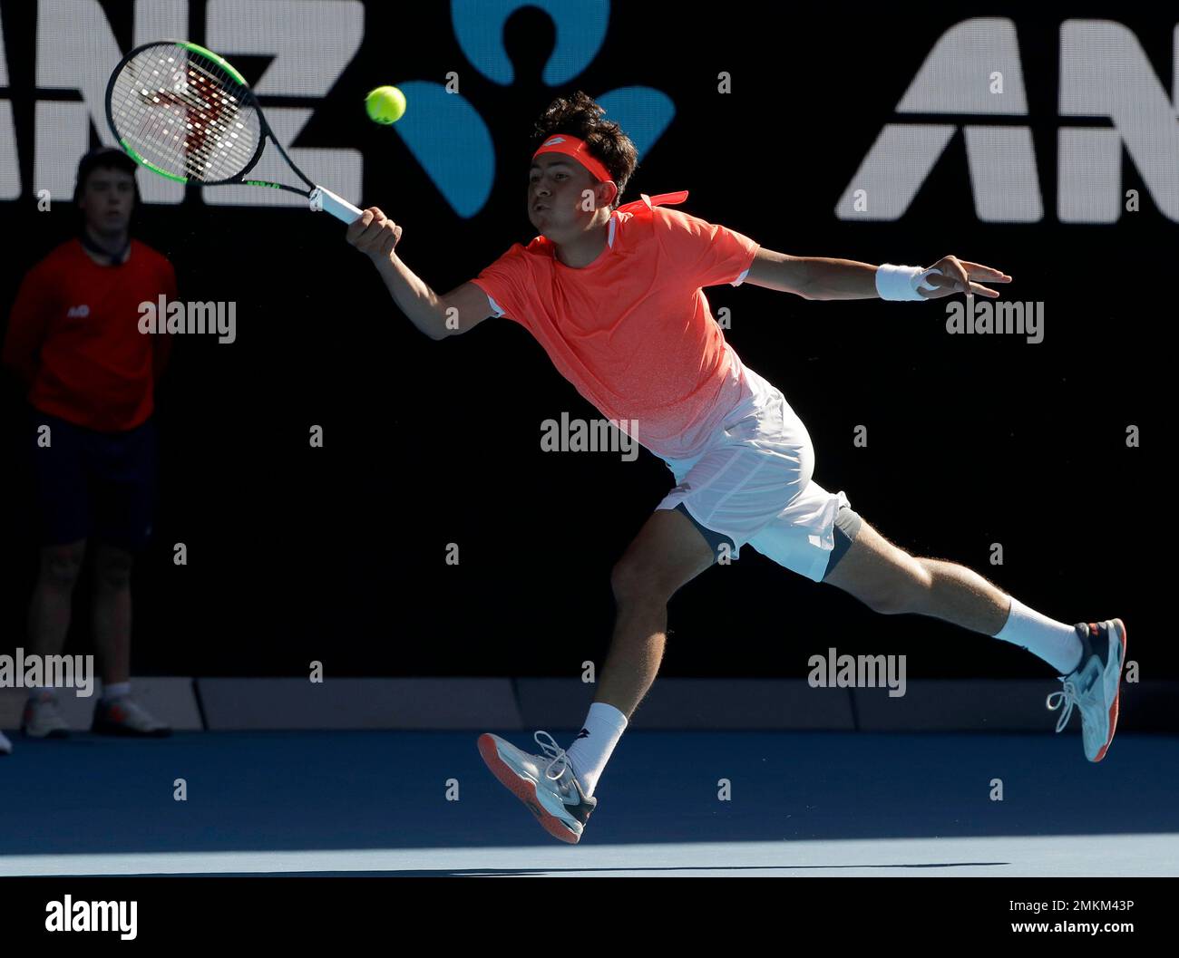 United States' Emilio Nava makes a forehand return to Italy's Lorenzo ...