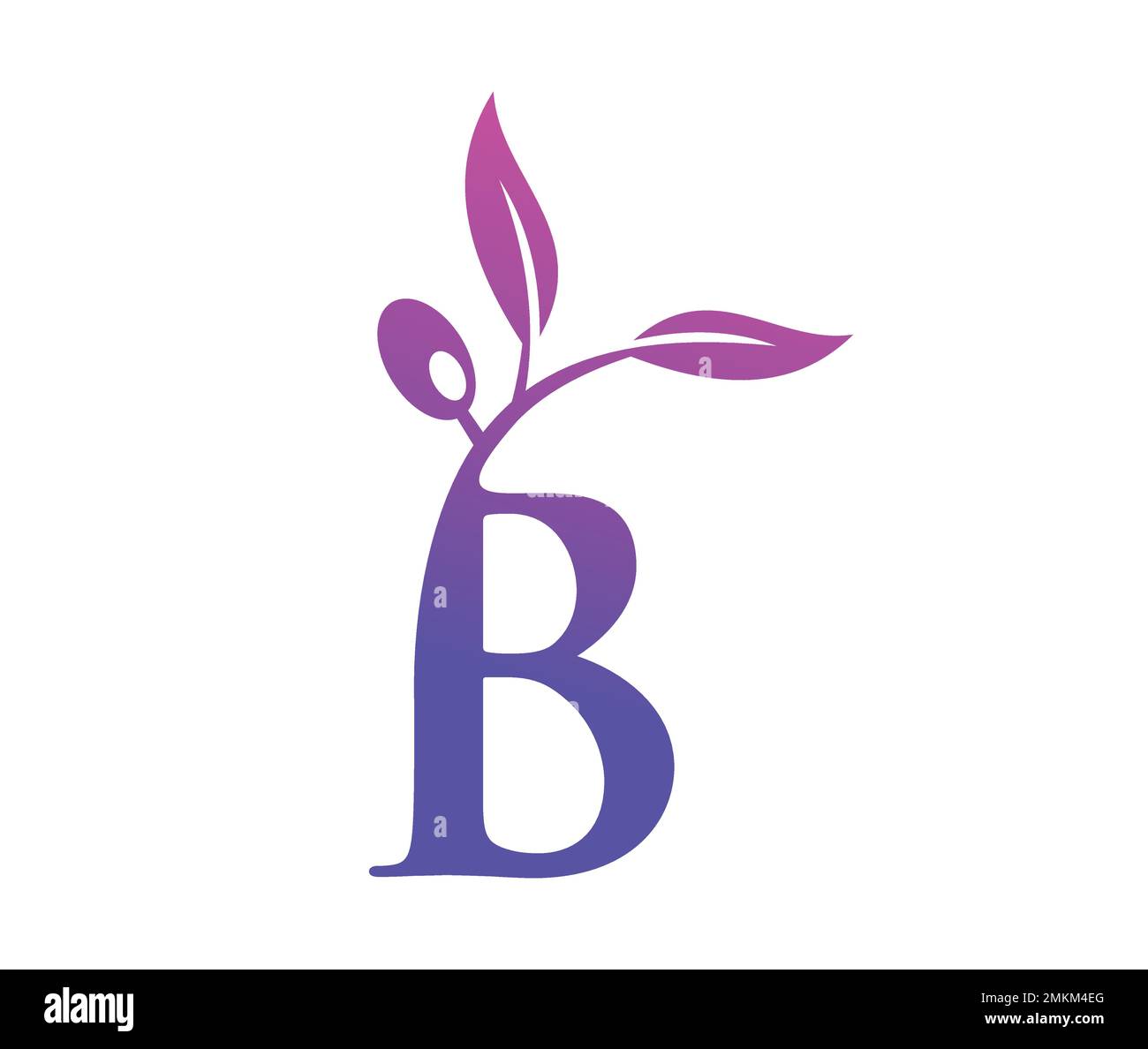 A vector illustration of Grape Vine Monogram Logo Letter B Stock Vector ...