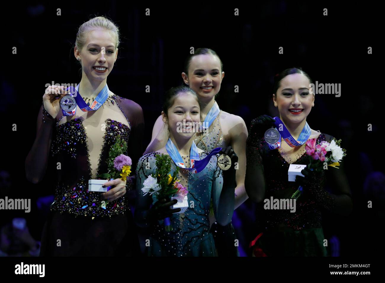 From left, Bradie Tennell, Alysa Liu, Mariah Bell and Hanna Harrell ...