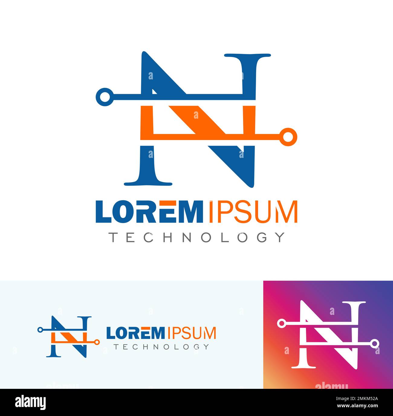 Initial logo letter n vector vectors hi-res stock photography and ...