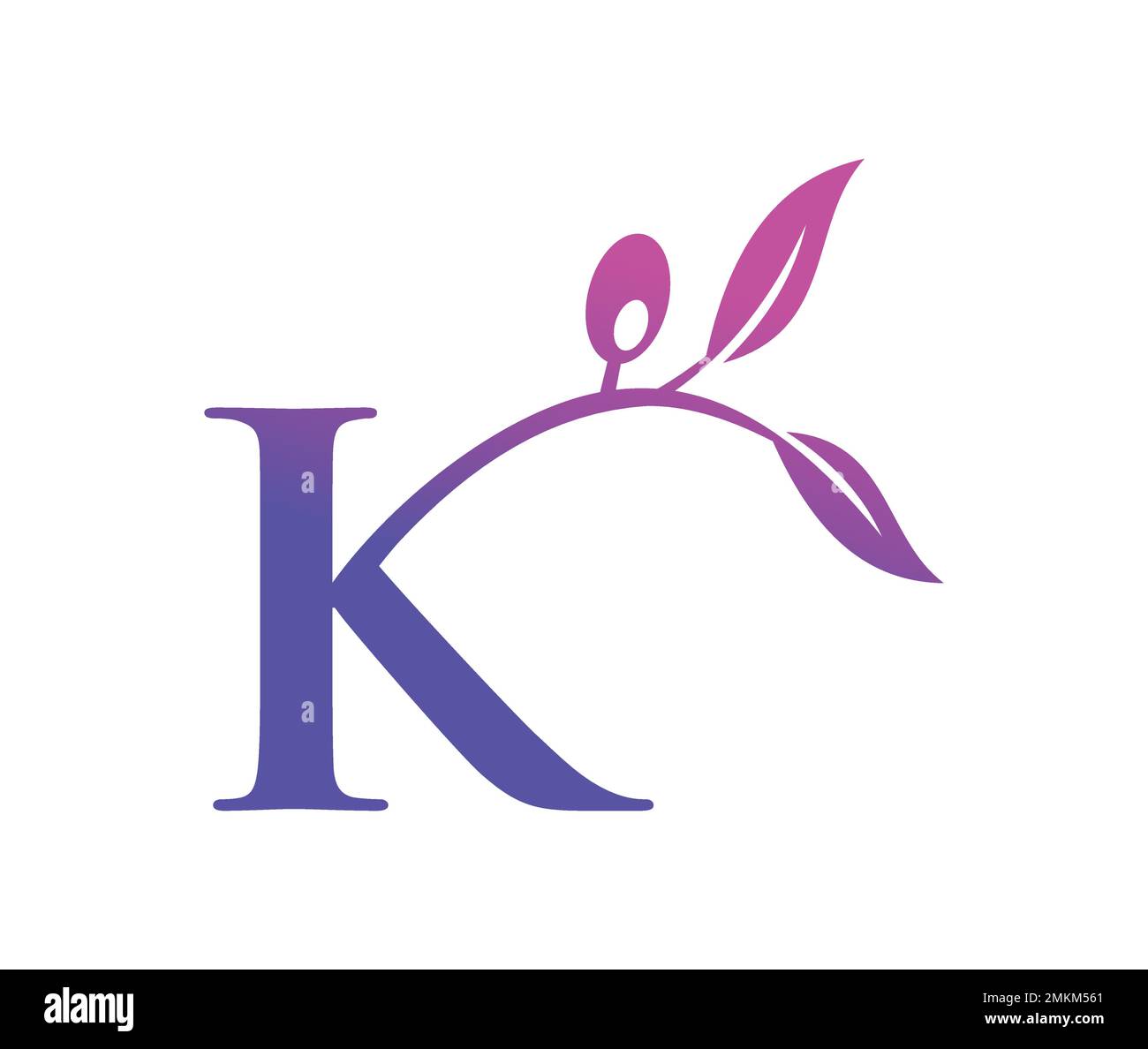 A vector illustration of Grape Vine Monogram Logo Letter K Stock Vector ...