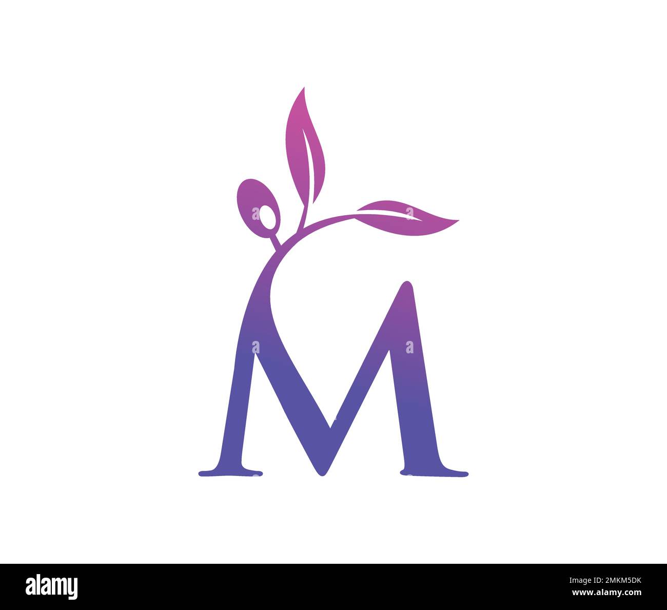 A vector illustration of Grape Vine Monogram Logo Letter M Stock Vector ...