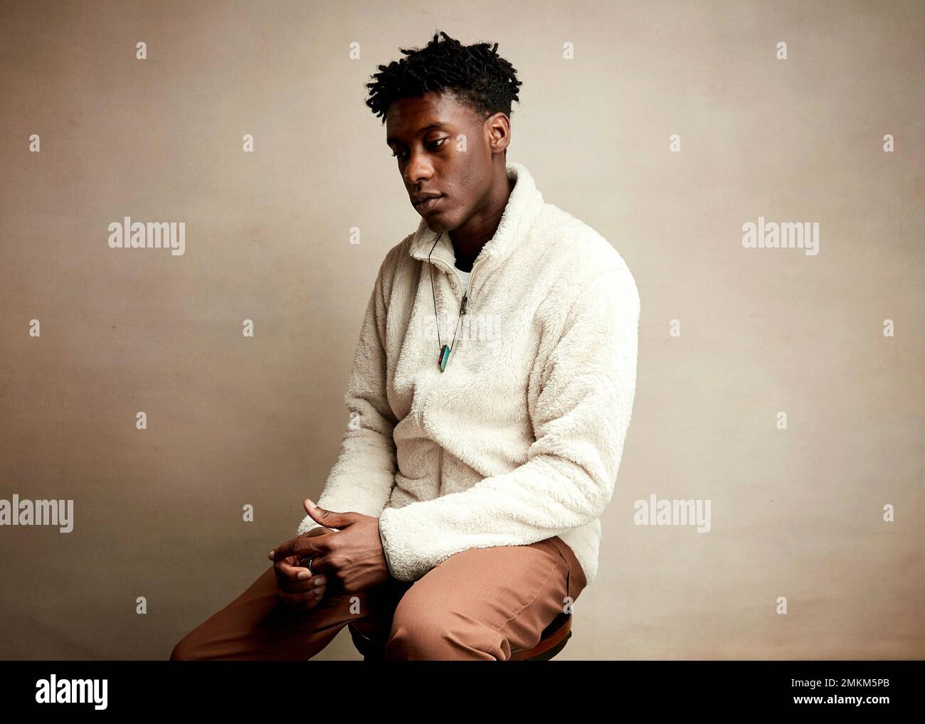 Sam Adewunmi poses for a portrait to promote the film "The Last Tree" at the Salesforce Music ...