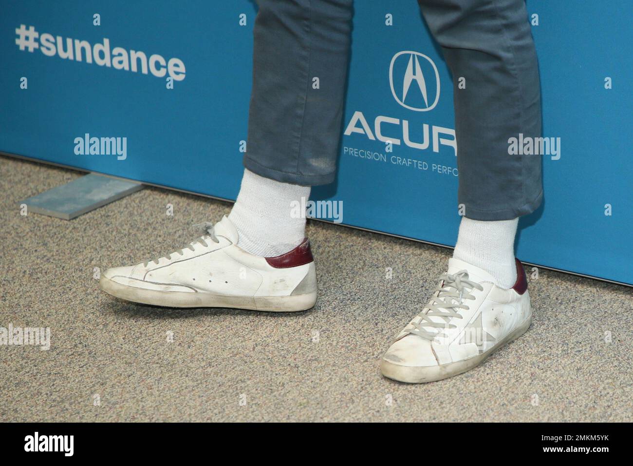 The shoes and socks of actor Shia LaBeouf are seen as he poses at the ...