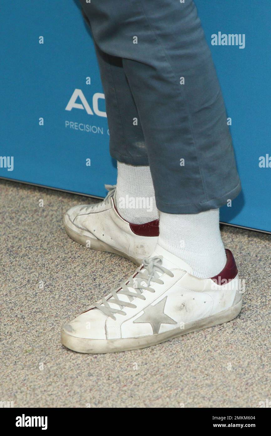 The shoes and socks of actor Shia LaBeouf are seen as he poses at the ...