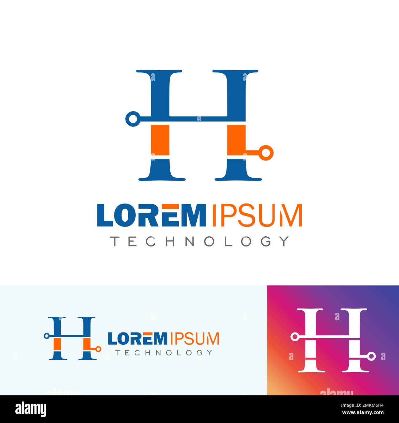 Vector Illustration of Technology Monogram Logo Initial Letter H Stock Vector Image & Art - Alamy